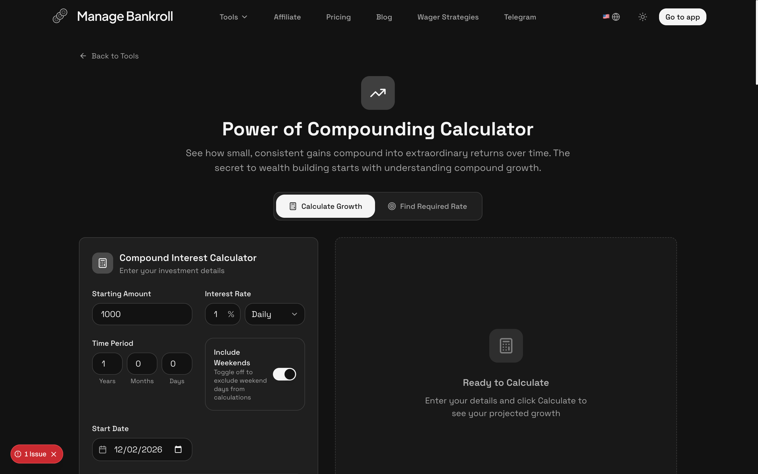 Bankroll & Compound Interest Calculator | Free Growth Projection Tool ...